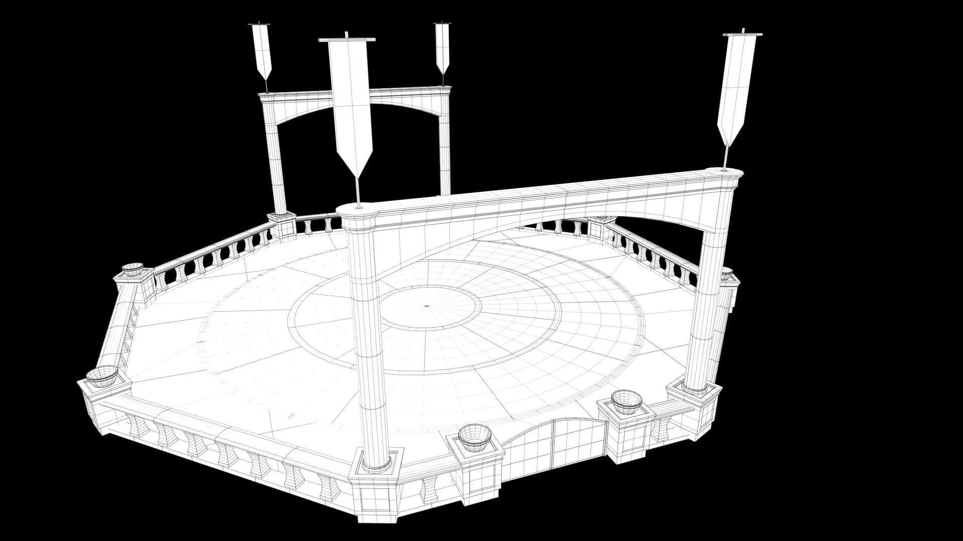 Lowpoly Ancient Arena - 3D Model by Hend_Z