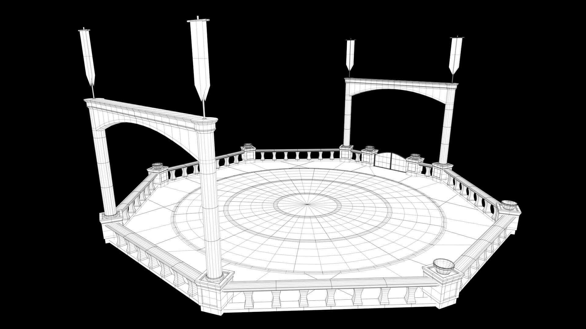 Lowpoly Ancient Arena - 3D Model by Hend_Z