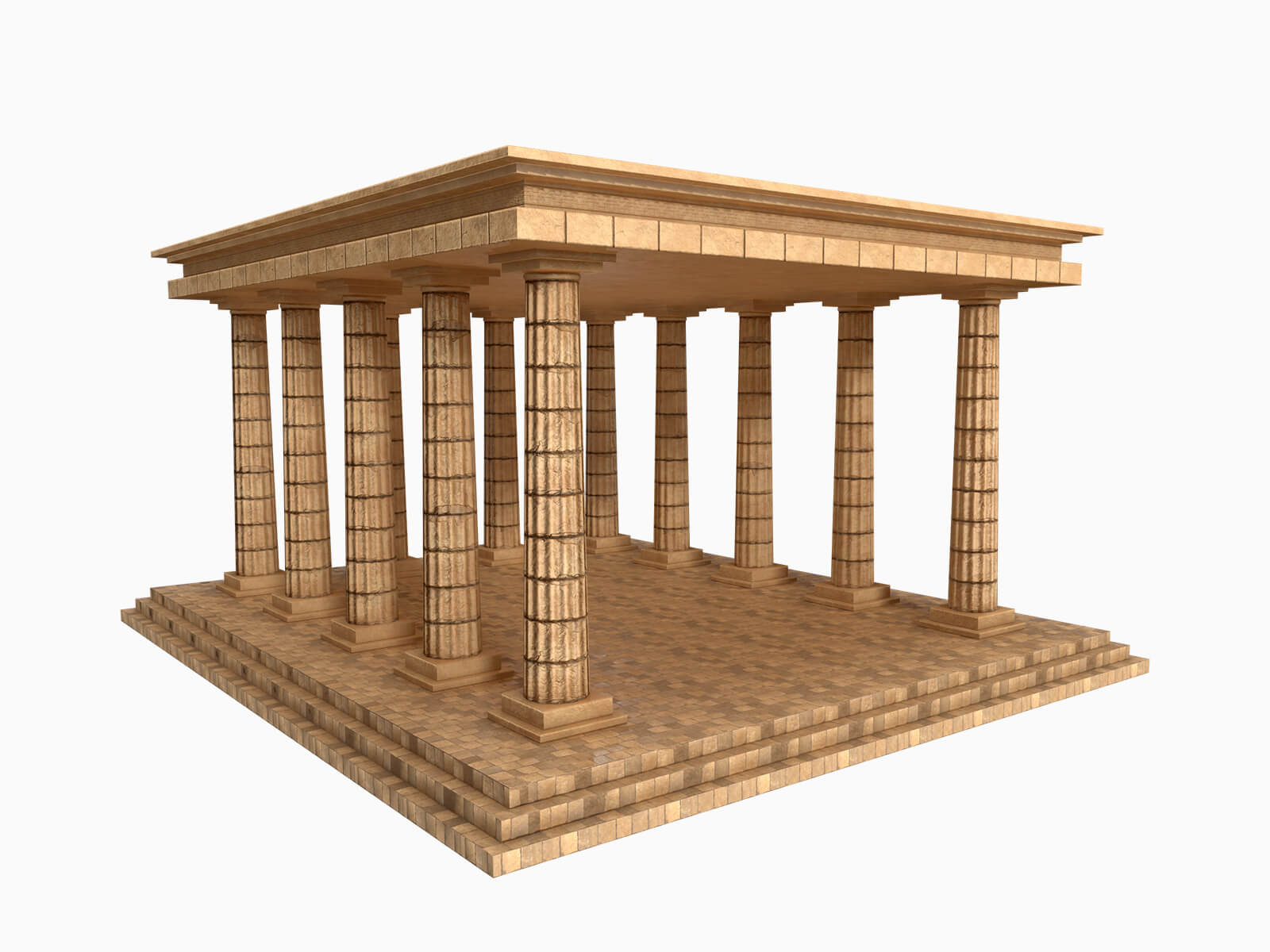 Lowpoly Ancient Temples Collection With Interior - 3D Model by Hend_Z