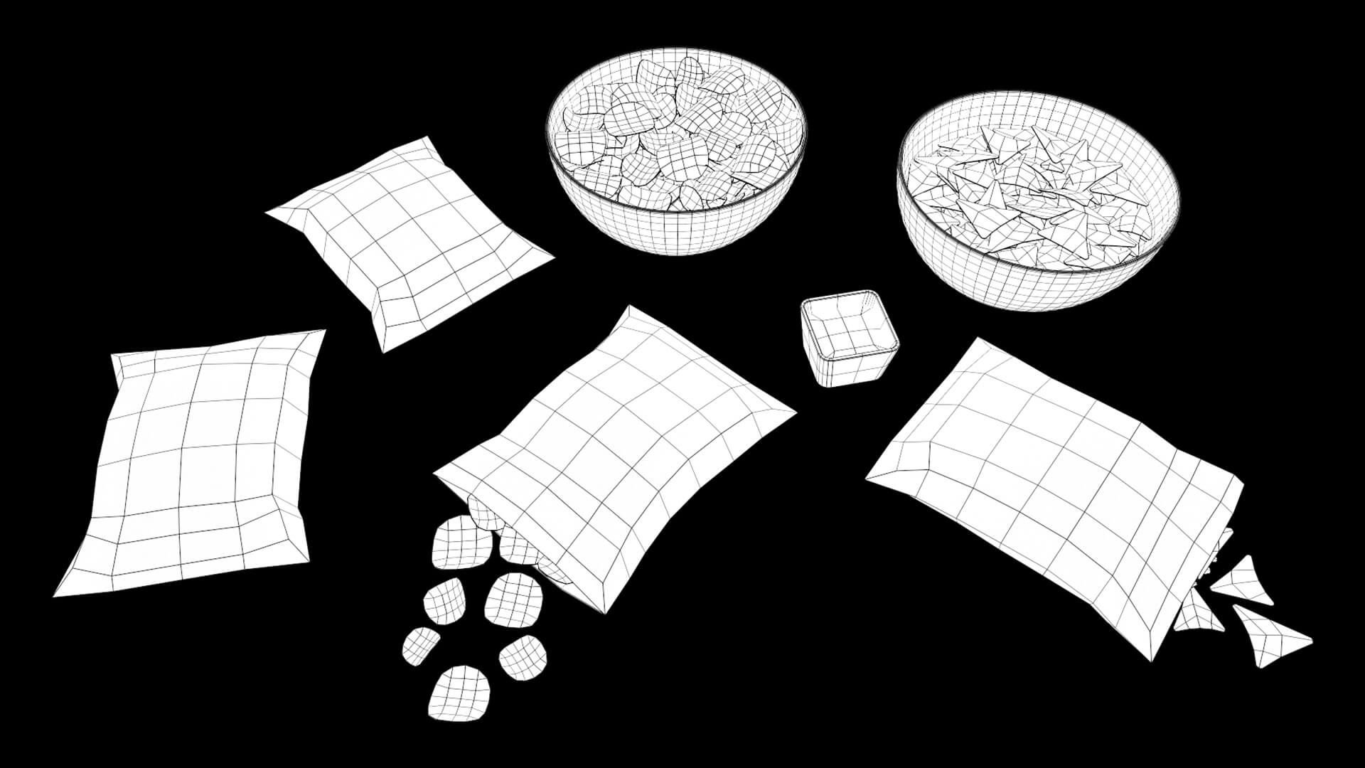 Lowpoly Chips Pack - 3D Model by Hend_Z