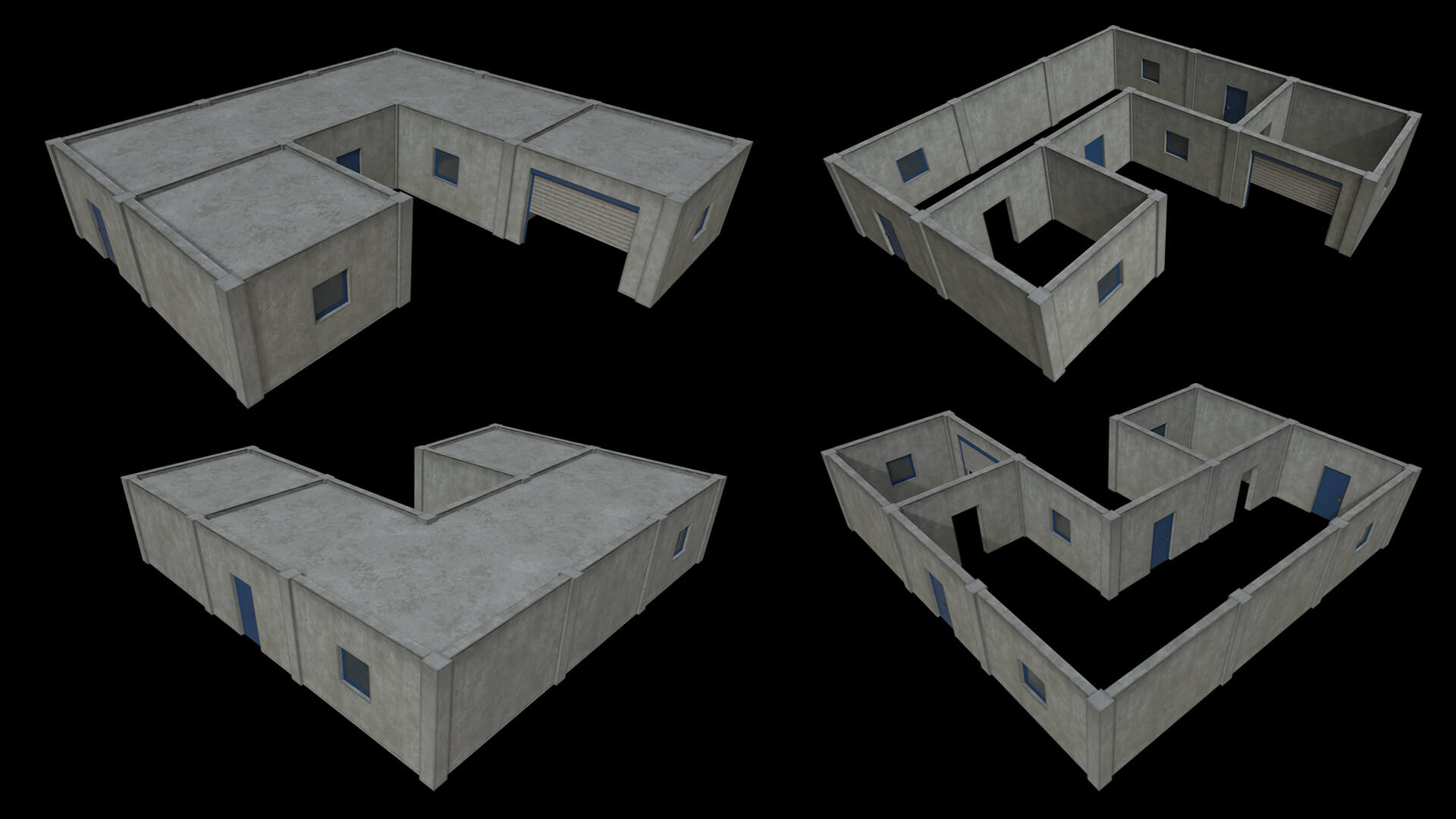 Lowpoly FPS Modular Map Kit - 3D Model by Hend_Z