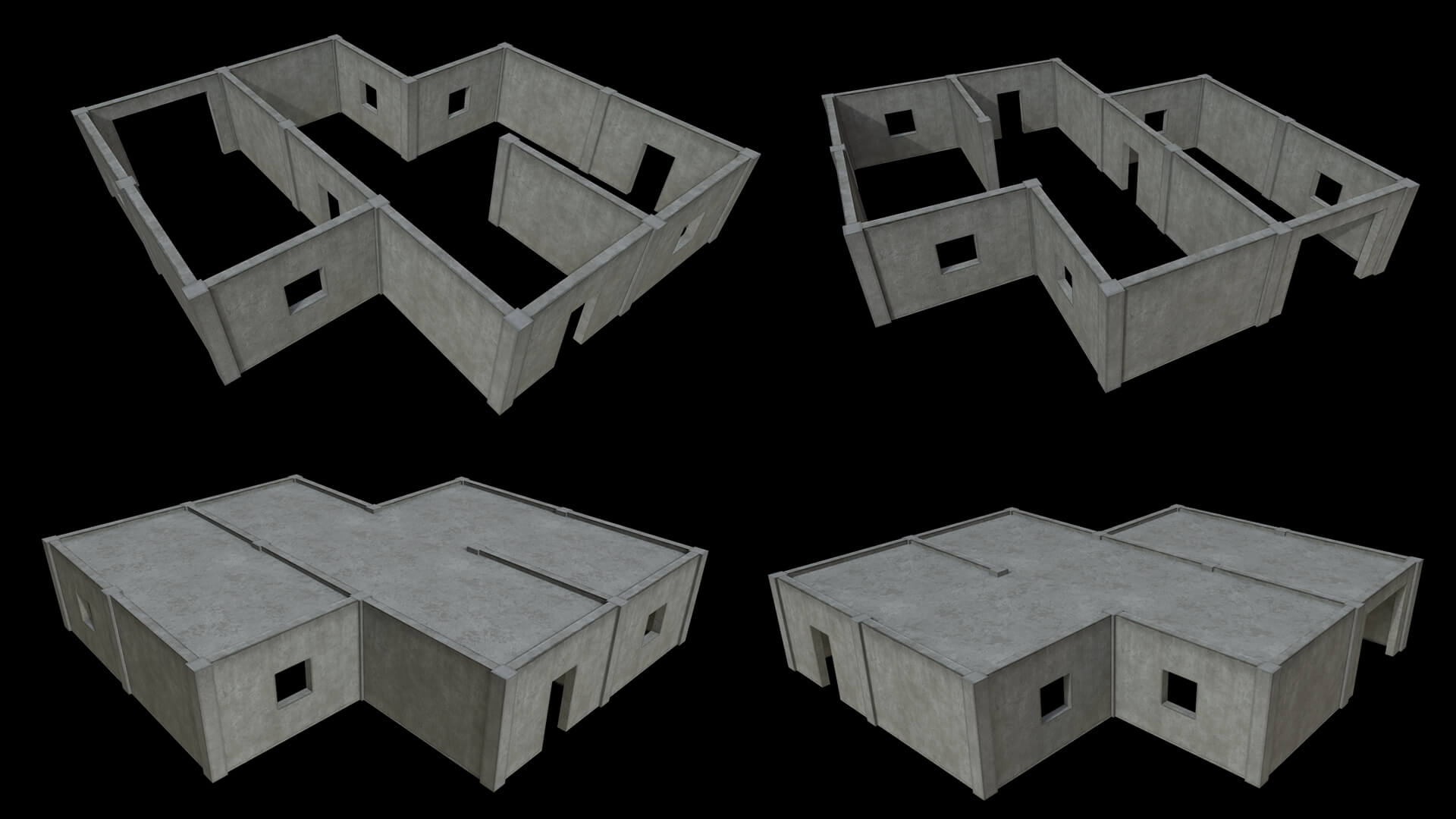 Lowpoly FPS Modular Map Kit - 3D Model by Hend_Z