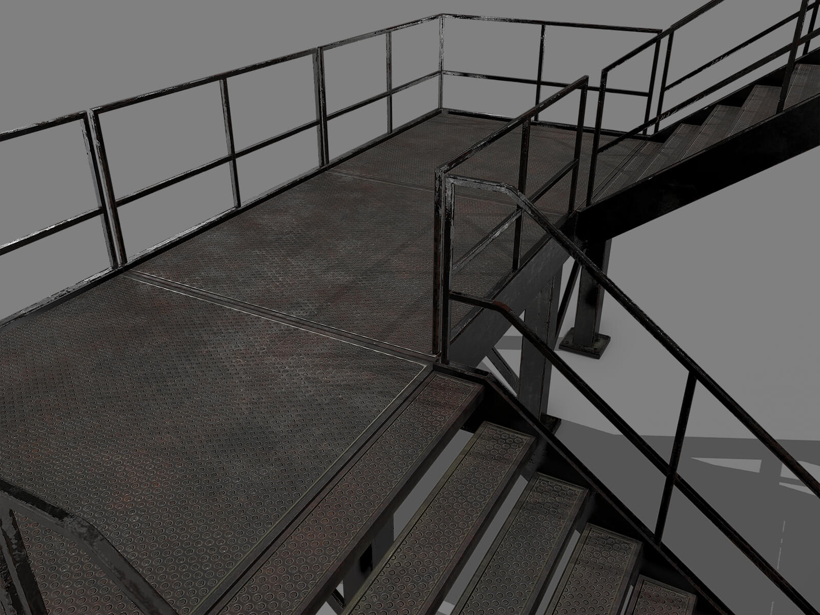 Lowpoly Modular Industrial Stairs - 3D Model by Hend_Z