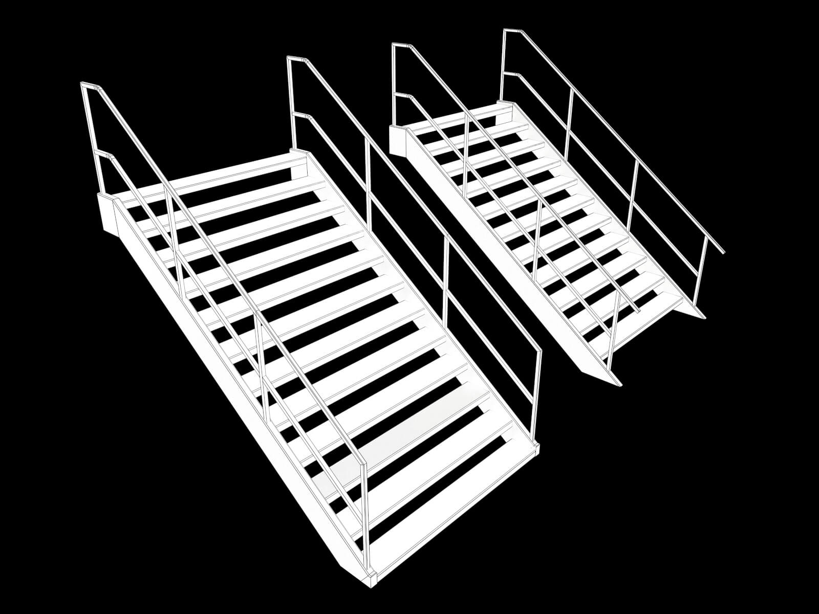 Lowpoly Modular Industrial Stairs - 3D Model by Hend_Z