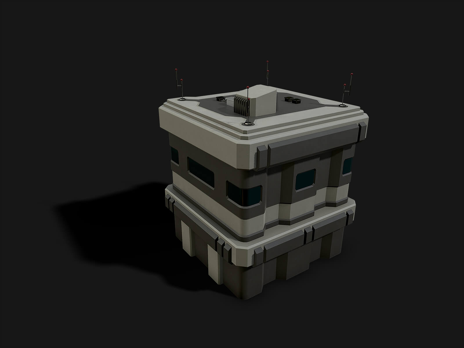 Lowpoly Modular Scifi Building Collection - 3D Model by Hend_Z