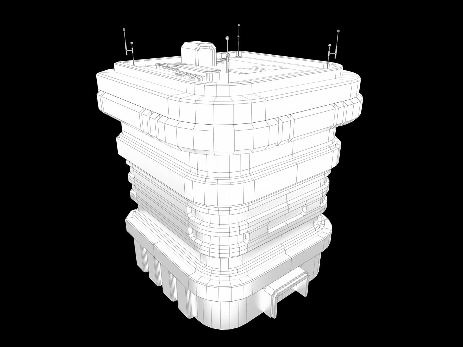 Lowpoly Modular Scifi Building Collection - 3D Model by Hend_Z