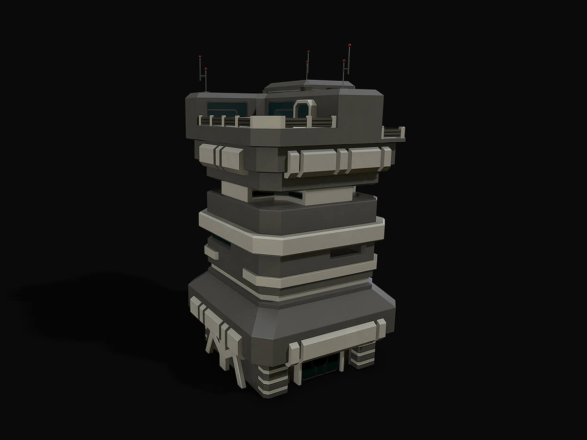 Lowpoly Modular Scifi Building Collection - 3D Model by Hend_Z