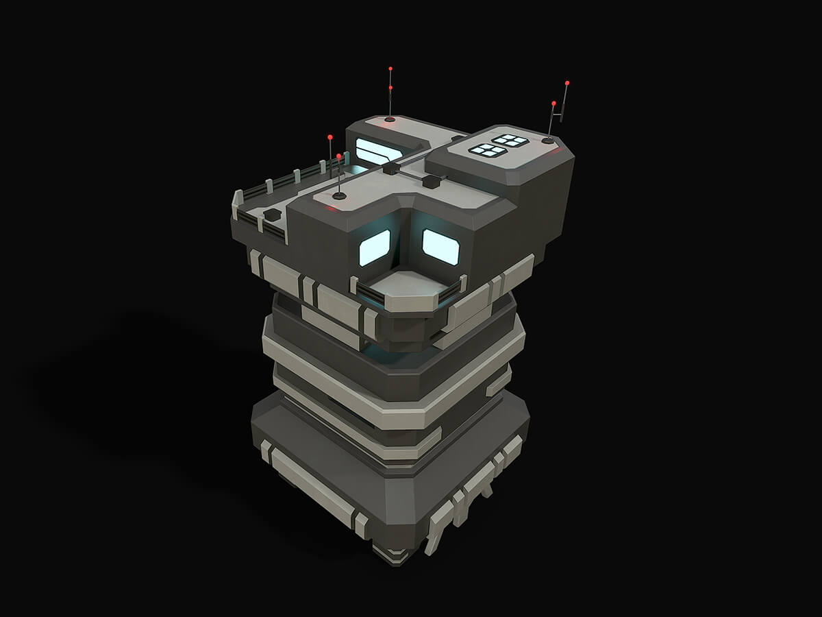 Lowpoly Modular Scifi Building Collection - 3D Model by Hend_Z
