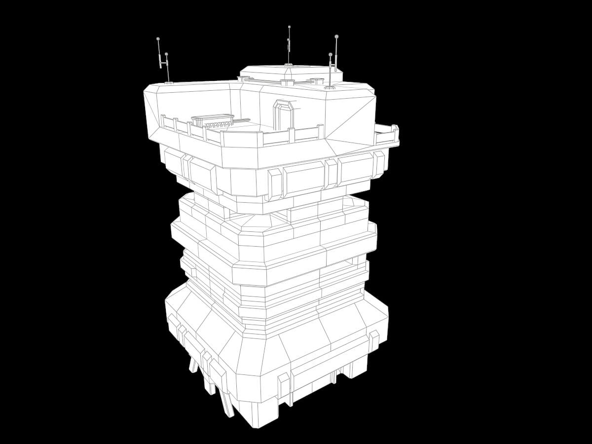 Lowpoly Modular Scifi Building Collection - 3D Model by Hend_Z