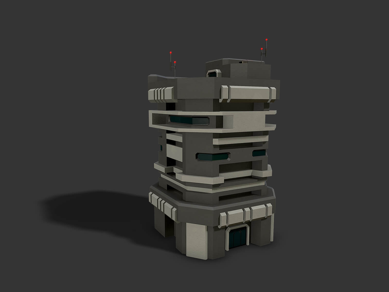 Lowpoly Modular Scifi Building Collection - 3D Model by Hend_Z