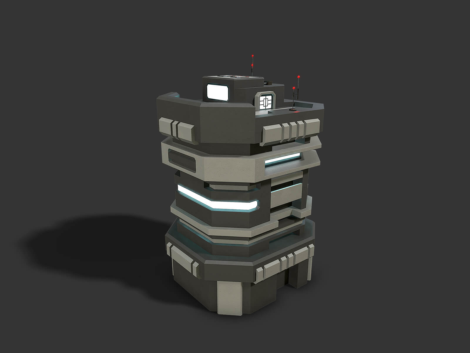 Lowpoly Modular Scifi Building Collection - 3D Model by Hend_Z