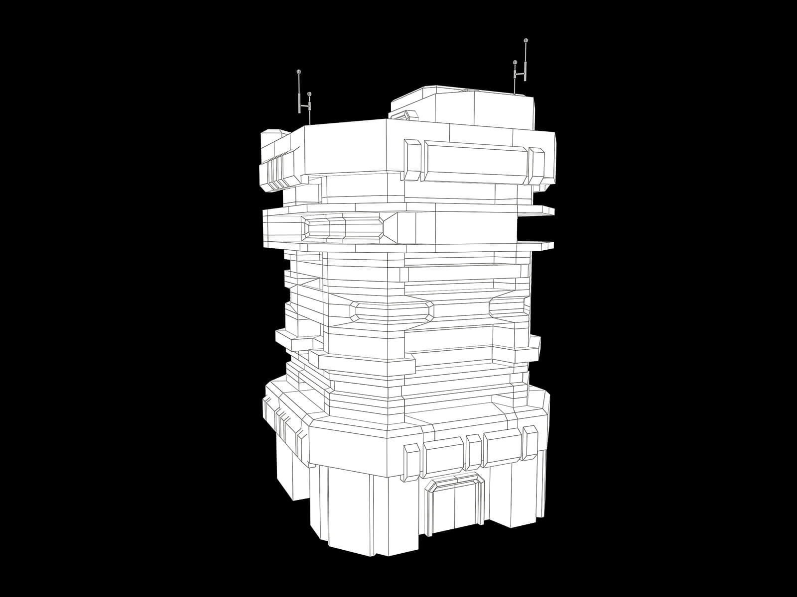 Lowpoly Modular Scifi Building Collection - 3D Model by Hend_Z