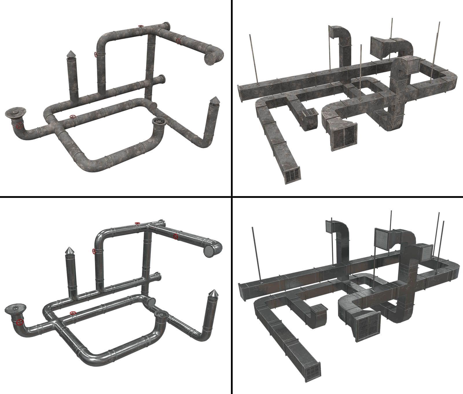 Lowpoly Modular Vents and Ducts - 3D Model by Hend_Z