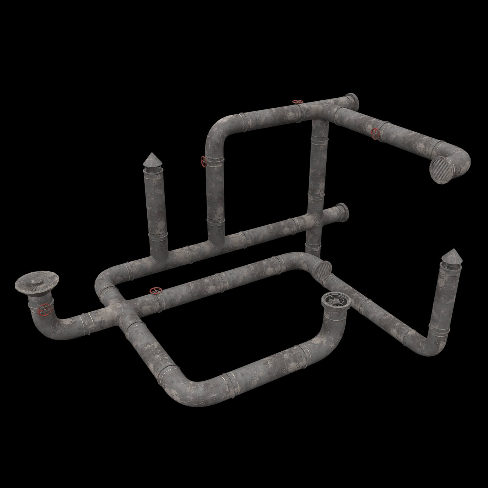 Lowpoly Modular Vents and Ducts - 3D Model by Hend_Z