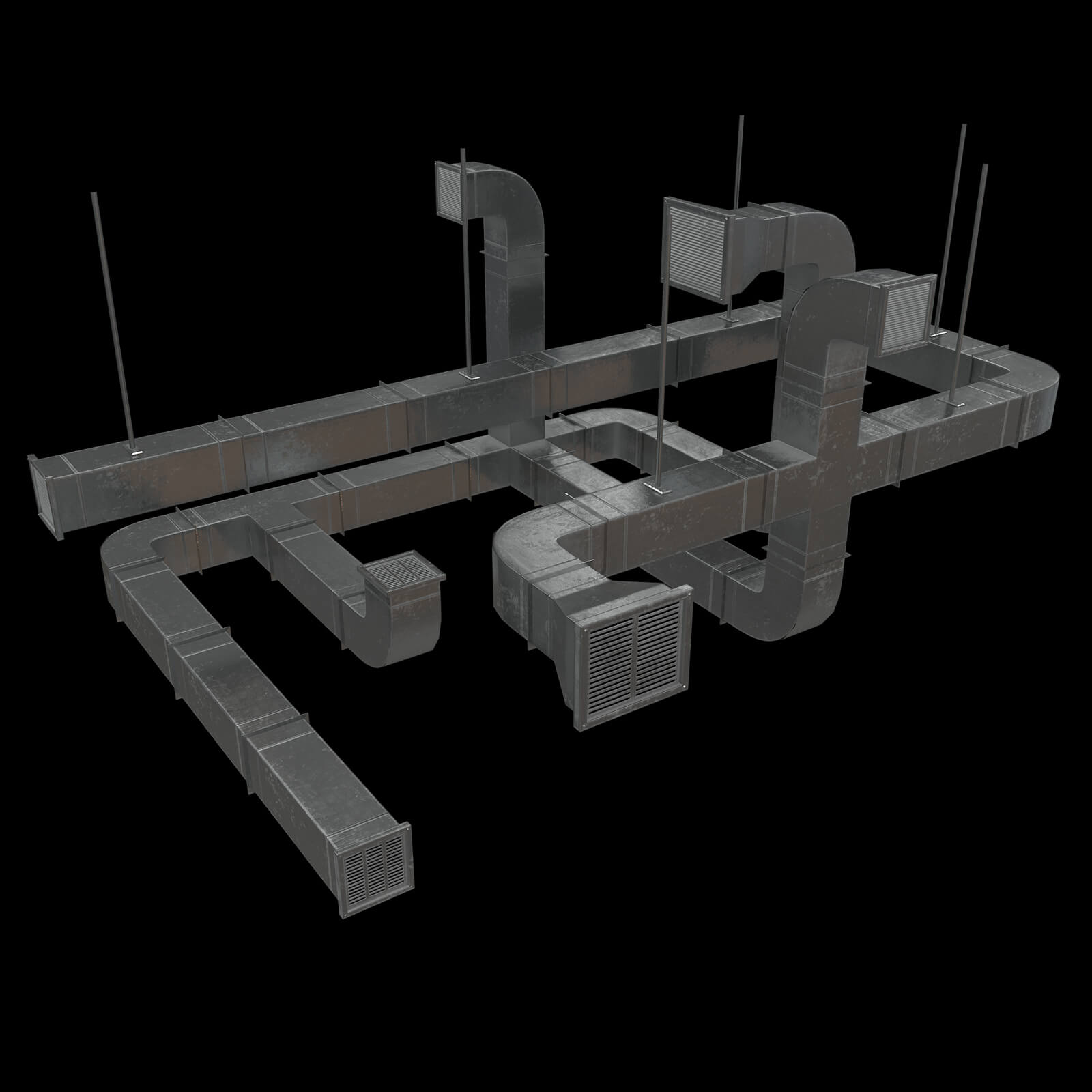 Lowpoly Modular Vents and Ducts - 3D Model by Hend_Z