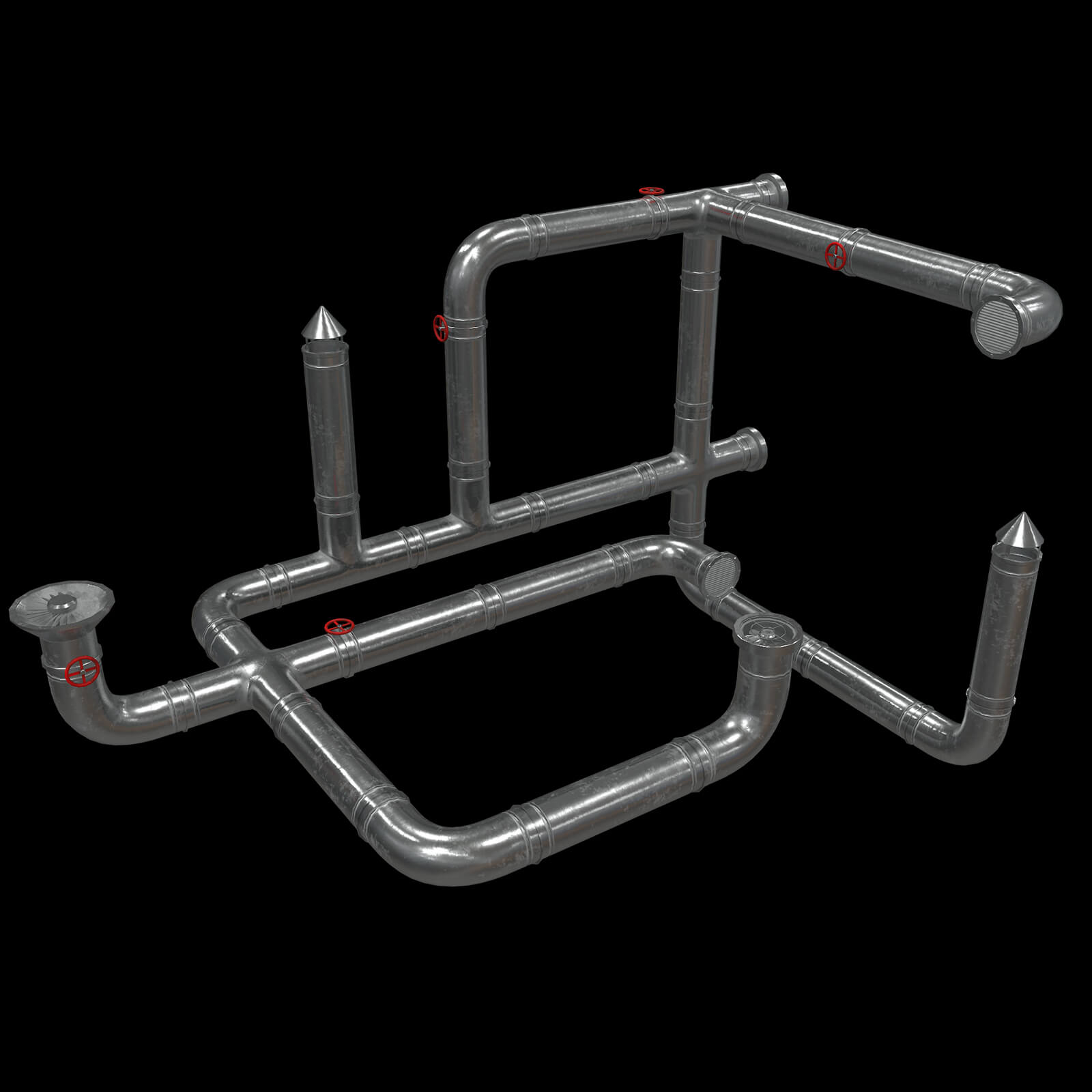 Lowpoly Modular Vents and Ducts - 3D Model by Hend_Z