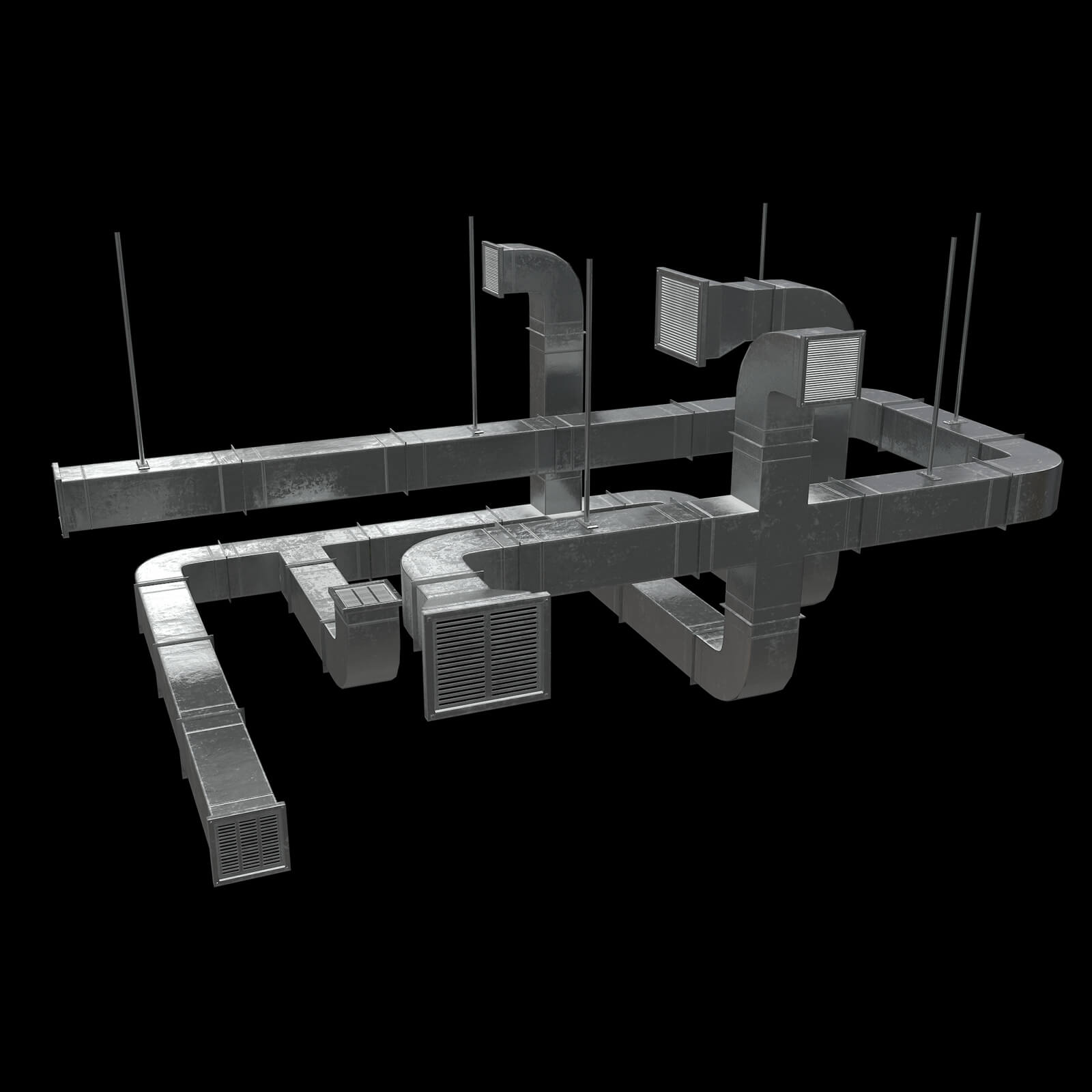 Lowpoly Modular Vents and Ducts - 3D Model by Hend_Z