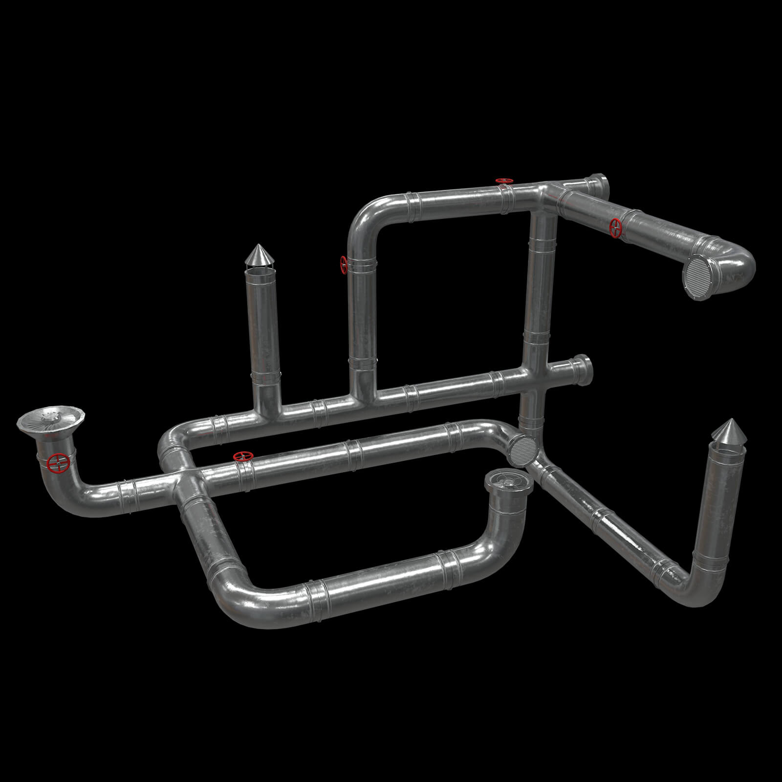 Lowpoly Modular Vents and Ducts - 3D Model by Hend_Z