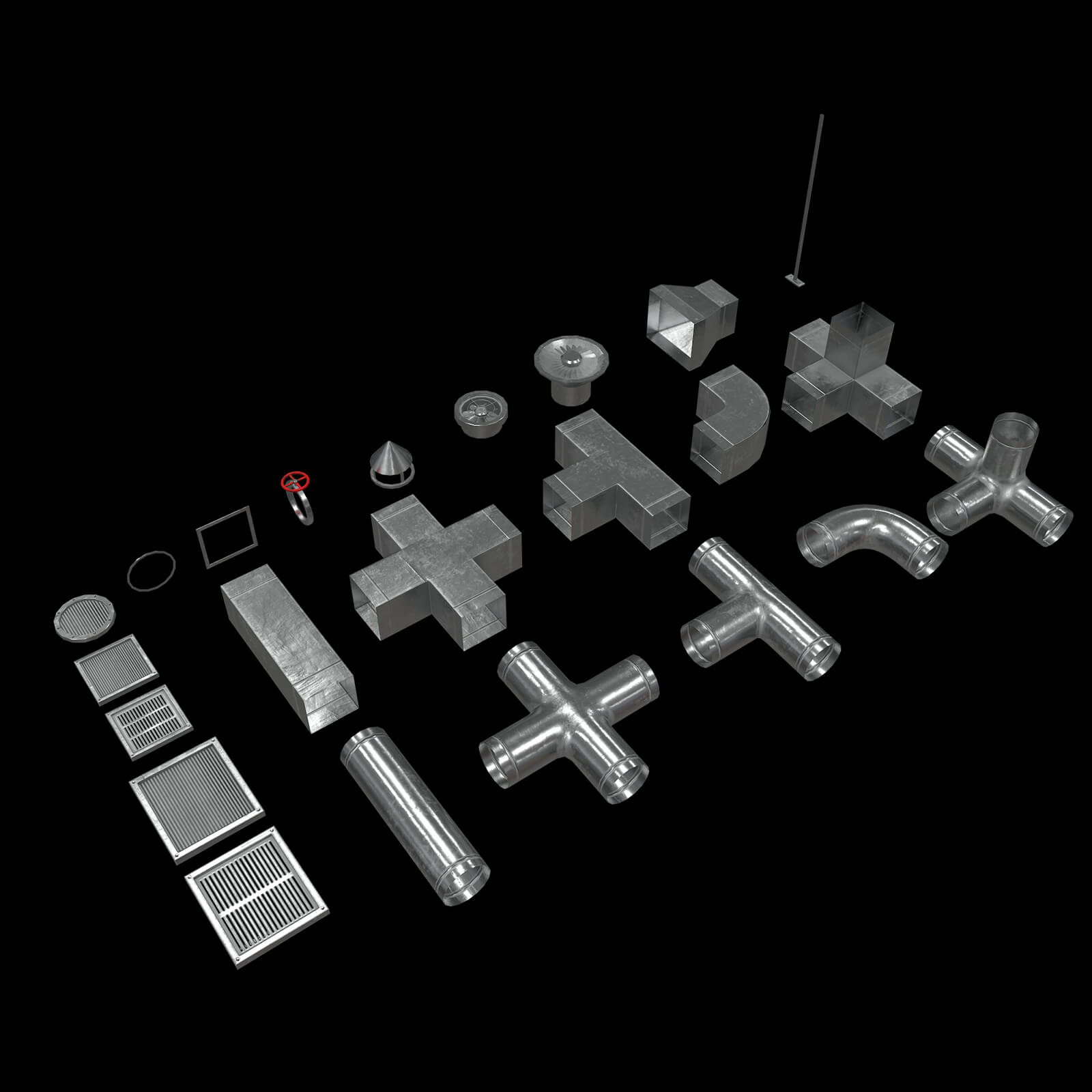 Lowpoly Modular Vents and Ducts - 3D Model by Hend_Z