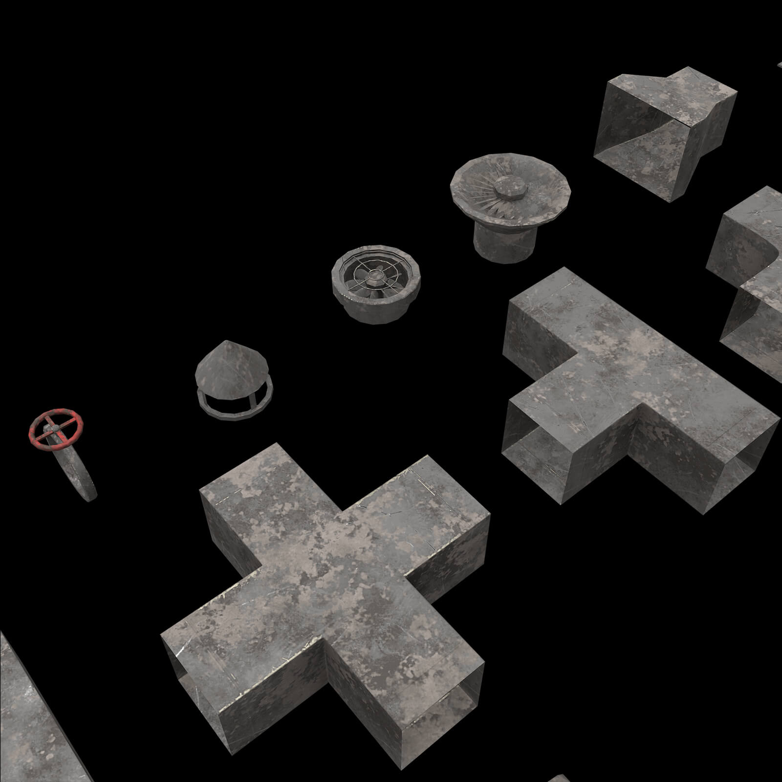 Lowpoly Modular Vents and Ducts - 3D Model by Hend_Z