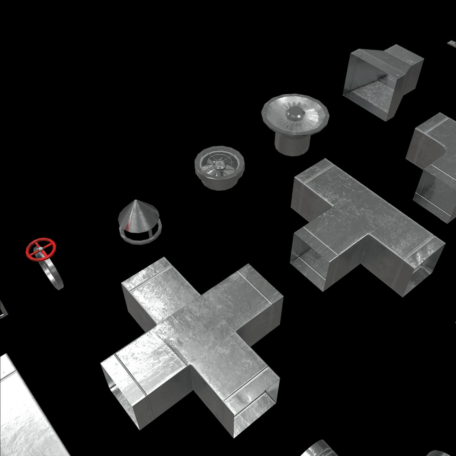 Lowpoly Modular Vents and Ducts - 3D Model by Hend_Z