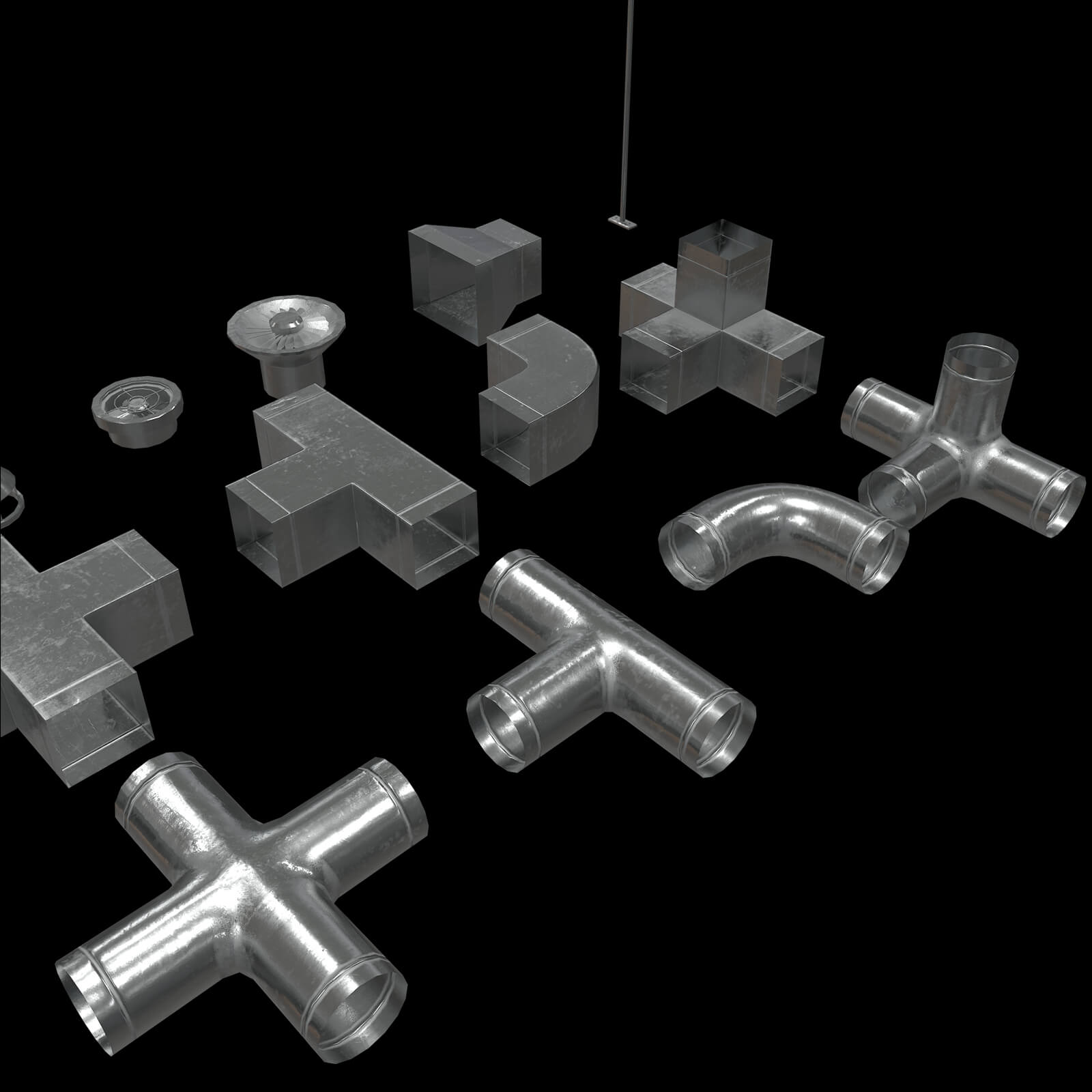 Lowpoly Modular Vents and Ducts - 3D Model by Hend_Z