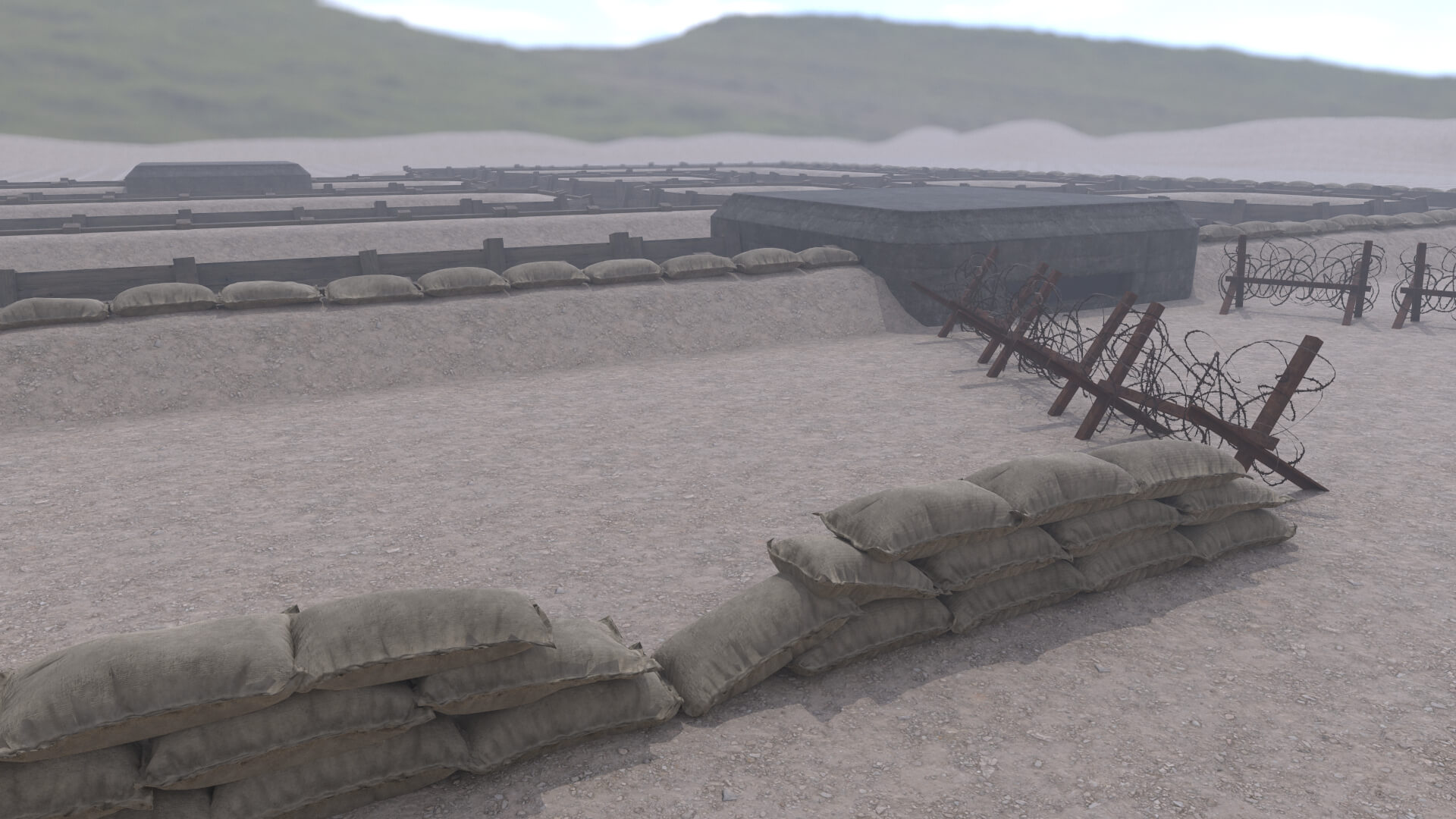 Lowpoly Modular War Trenches Kit - 3D Model by Hend_Z