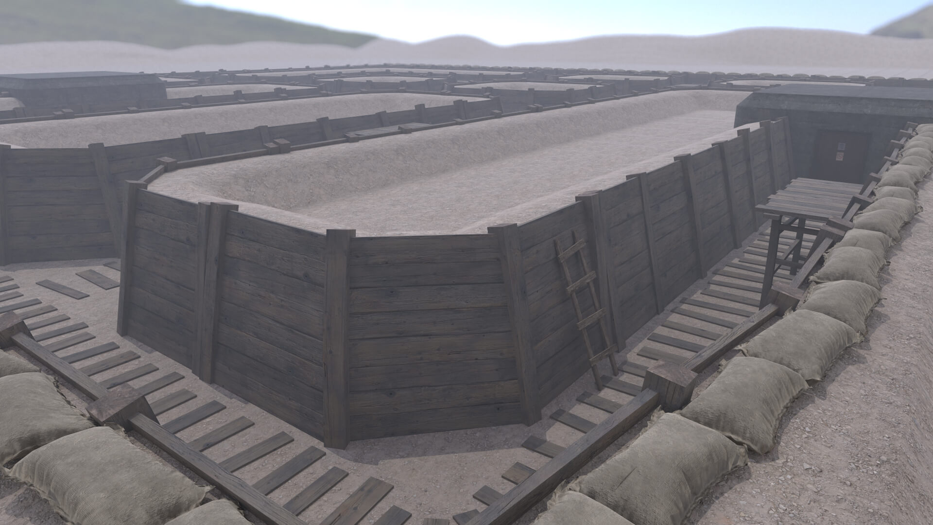 Lowpoly Modular War Trenches Kit - 3D Model by Hend_Z