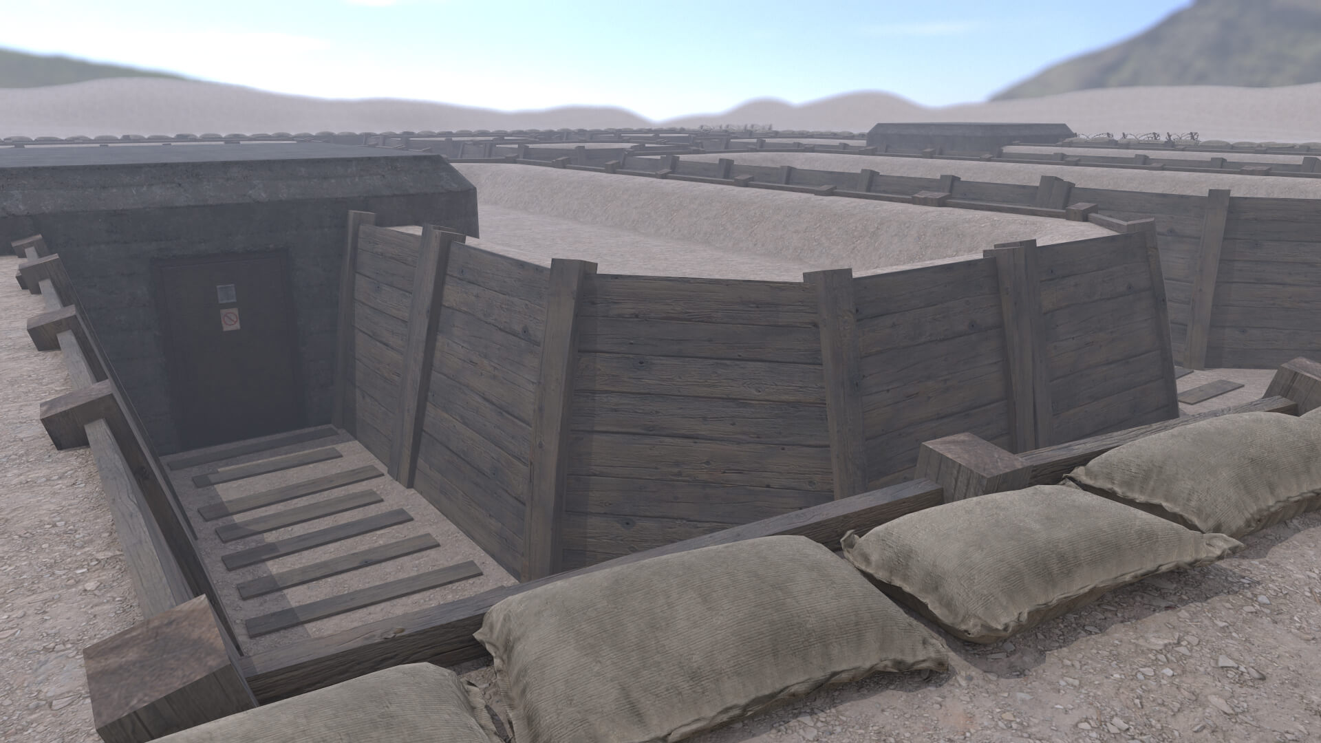 Lowpoly Modular War Trenches Kit - 3D Model by Hend_Z