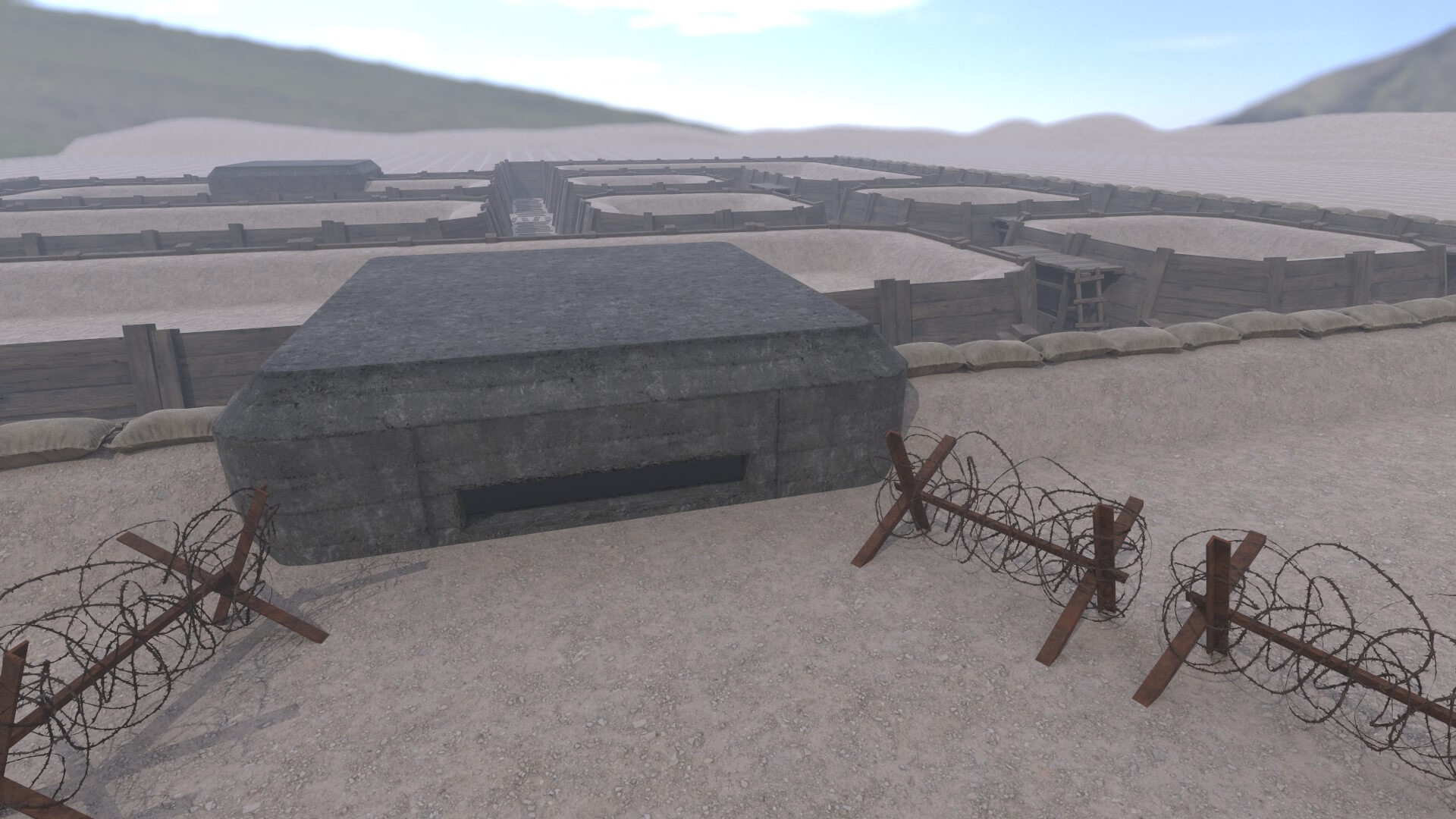 Lowpoly Modular War Trenches Kit - 3D Model by Hend_Z