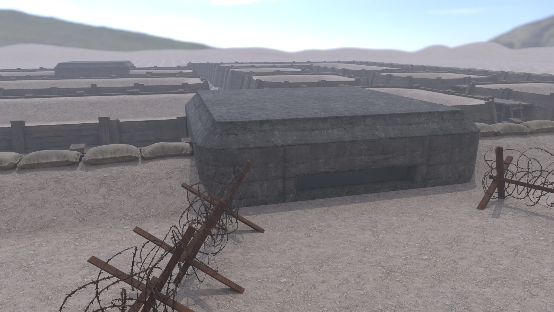 Lowpoly Modular War Trenches Kit - 3D Model by Hend_Z