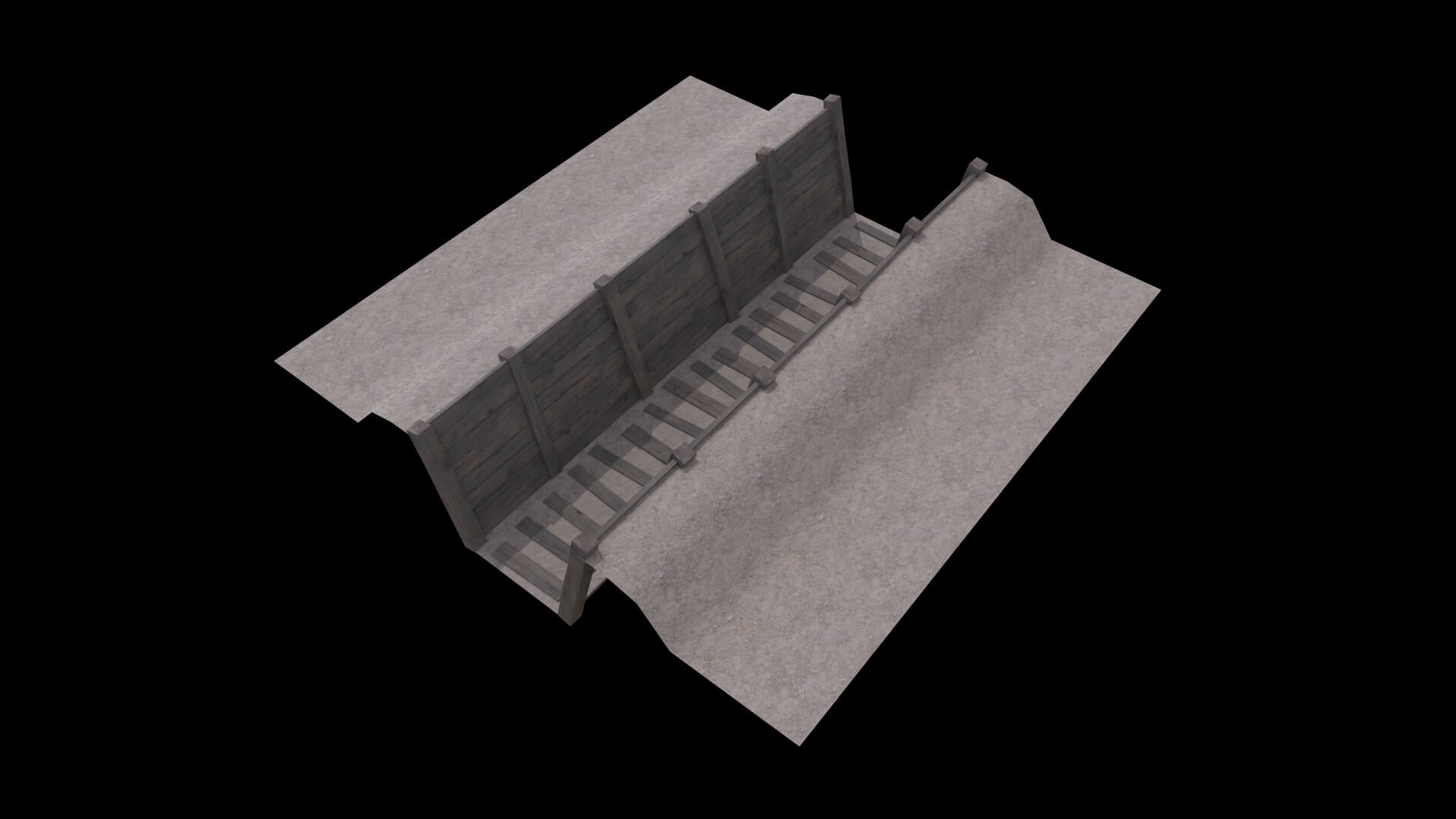 Lowpoly Modular War Trenches Kit - 3D Model by Hend_Z