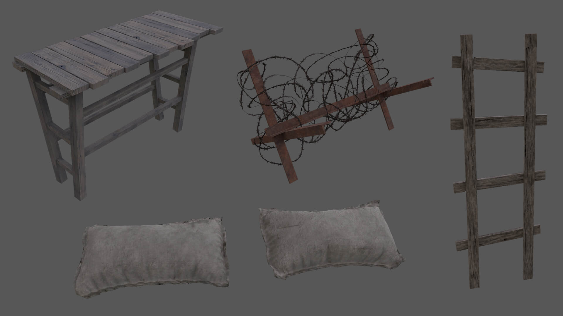 Lowpoly Modular War Trenches Kit - 3D Model by Hend_Z