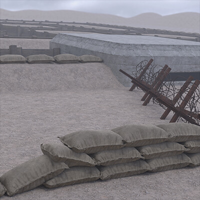 Lowpoly Modular War Trenches Kit - 3D Model by Hend_Z