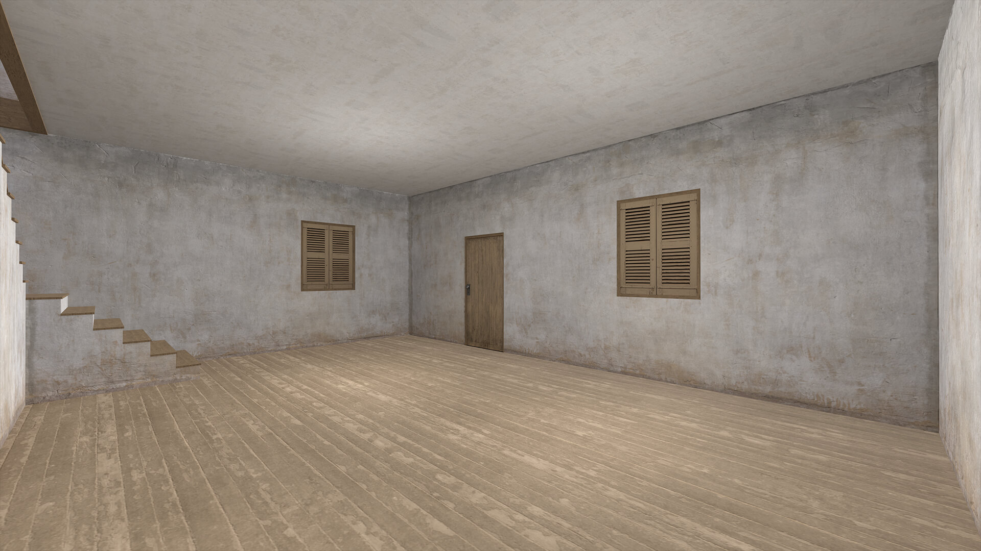 Low Poly Old House With Interior - 3D Model by Hend_Z