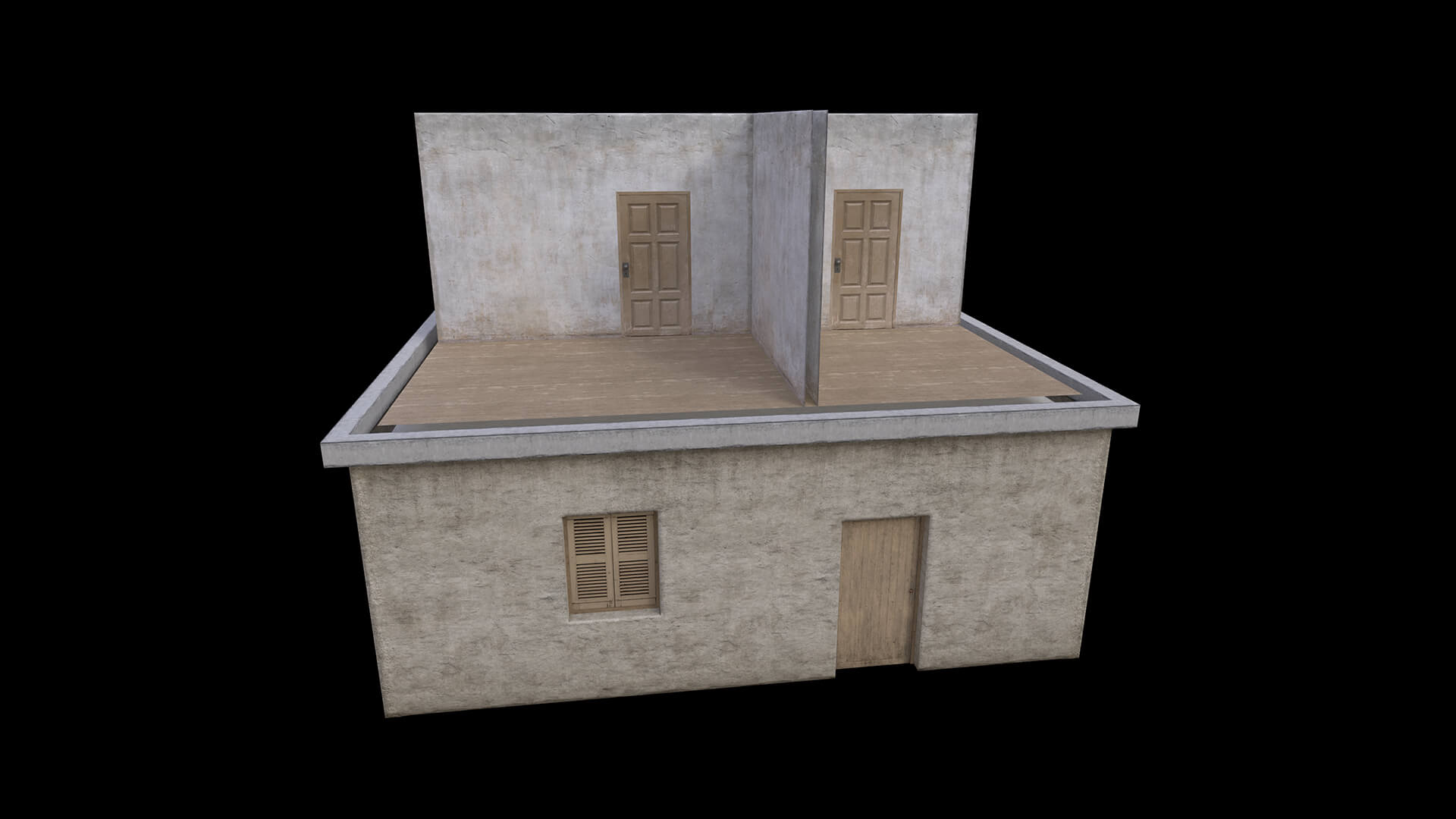 Low Poly Old House With Interior - 3D Model by Hend_Z