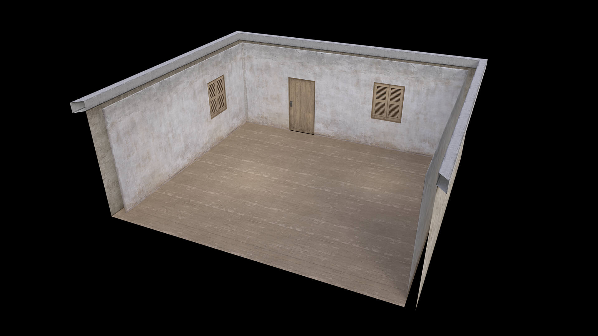 Low Poly Old House With Interior - 3D Model by Hend_Z