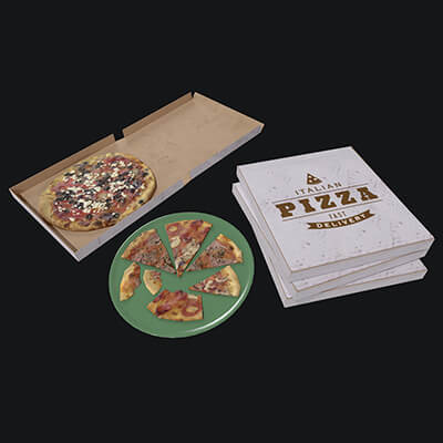 Low Poly Pizza Pack - 3D Model by Hend_Z