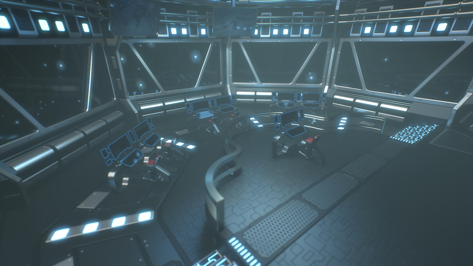 Lowpoly Scifi Control Room - 3D Model by Hend_Z