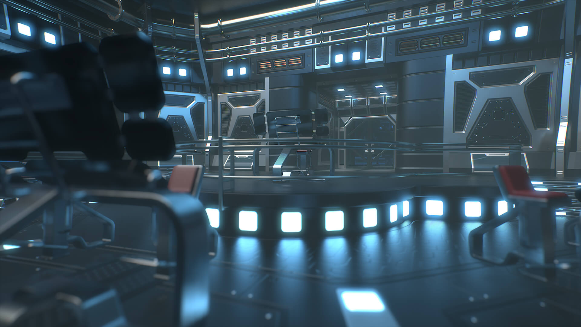 Lowpoly Scifi Control Room - 3D Model by Hend_Z