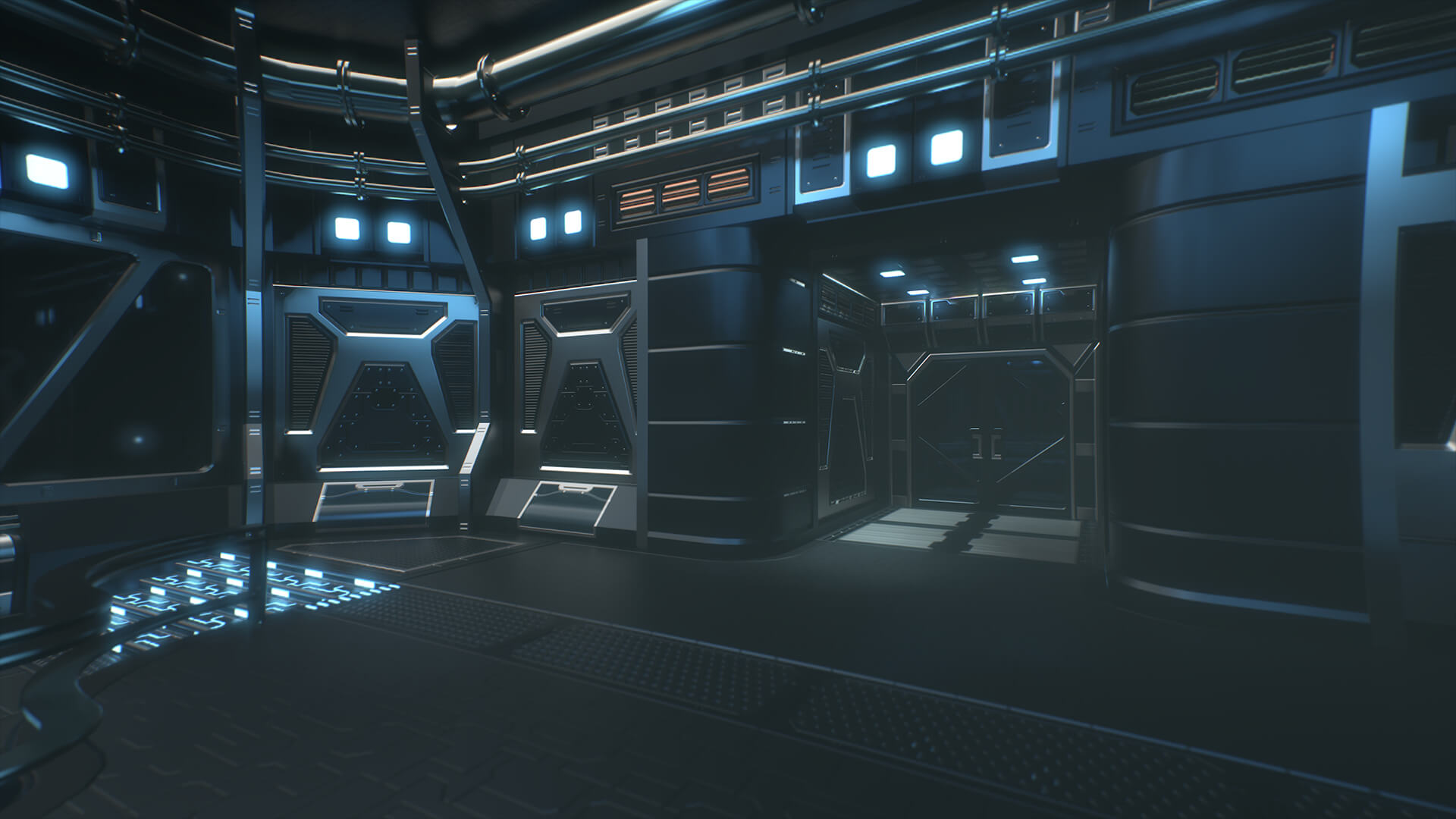 Lowpoly Scifi Control Room - 3D Model by Hend_Z