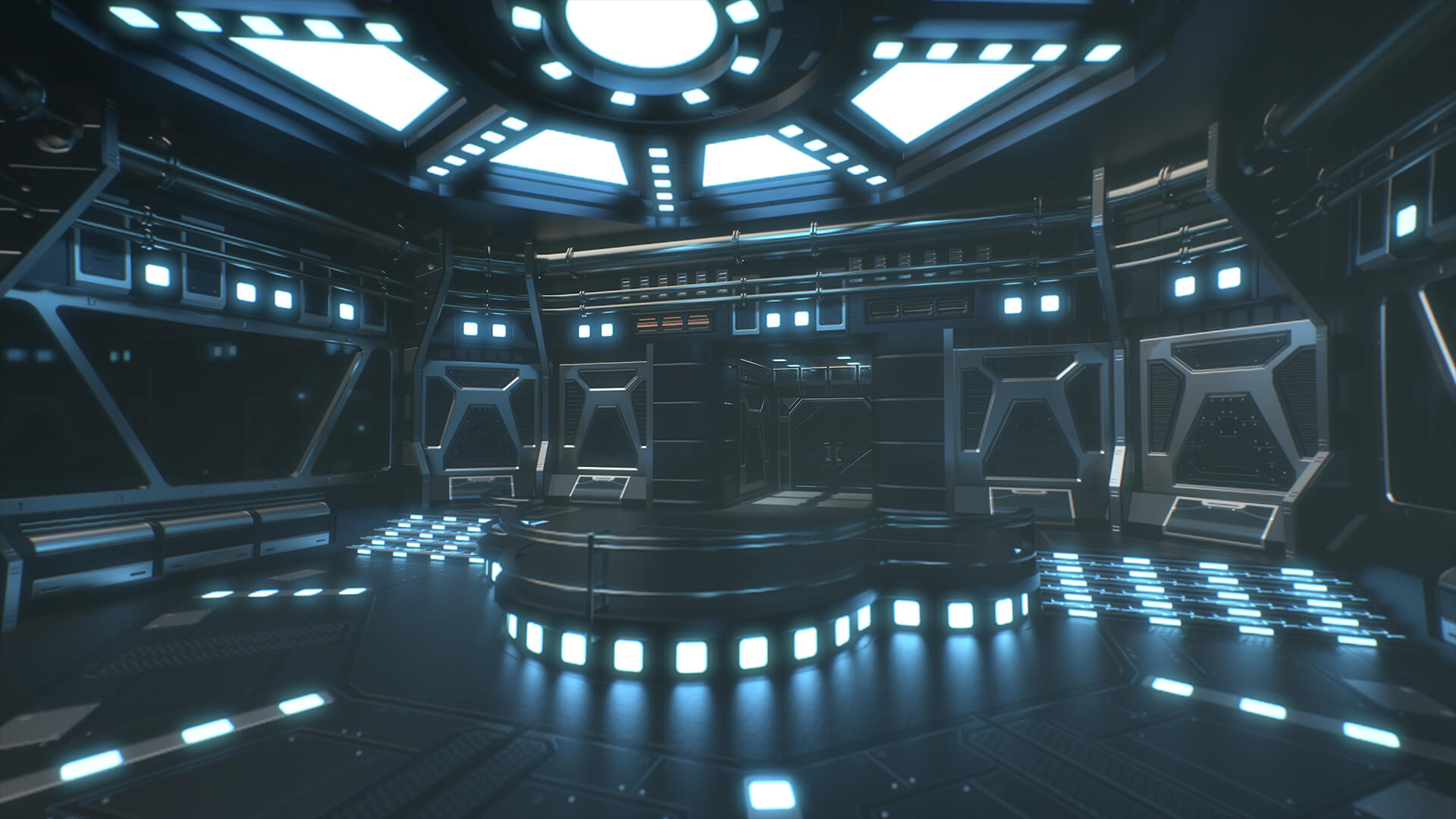Lowpoly Scifi Control Room - 3D Model by Hend_Z