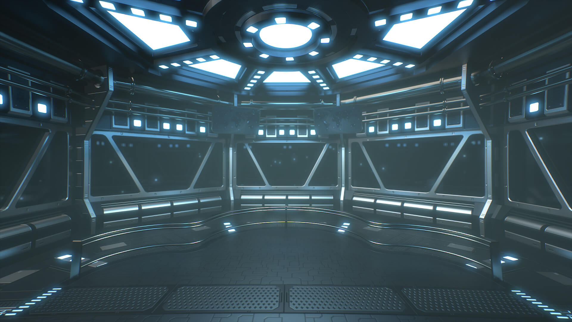 Lowpoly Scifi Control Room - 3D Model by Hend_Z