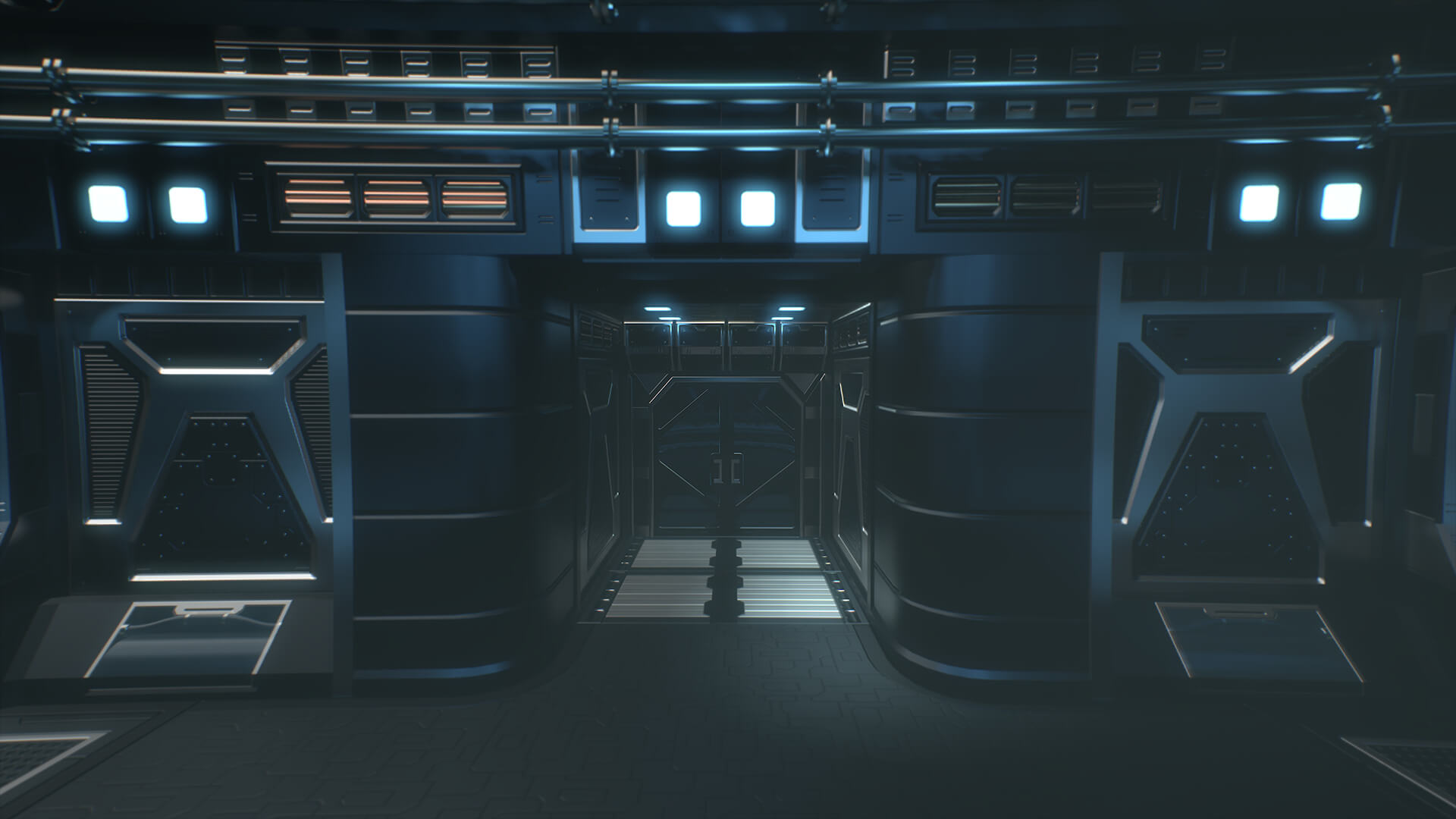 Lowpoly Scifi Control Room - 3D Model by Hend_Z