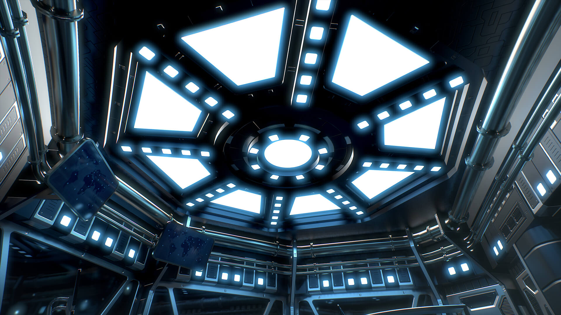 Lowpoly Scifi Control Room - 3D Model by Hend_Z