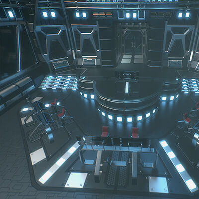 Lowpoly Scifi Control Room - 3D Model by Hend_Z