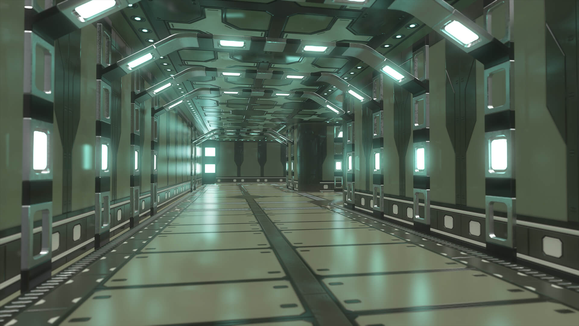Low Poly Sci-Fi Modular Corridor V2 3D Model by Hend_Z