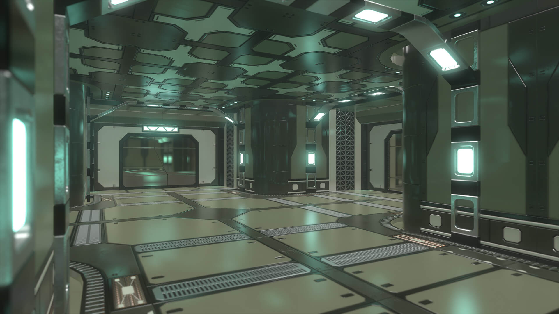 Low Poly Sci-Fi Modular Corridor V2 3D Model by Hend_Z