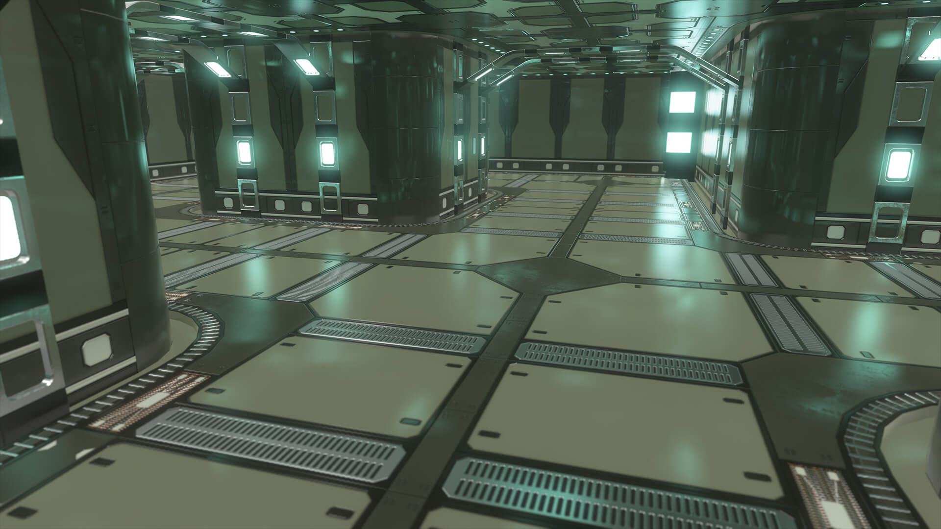 Low Poly Sci-Fi Modular Corridor V2 3D Model by Hend_Z