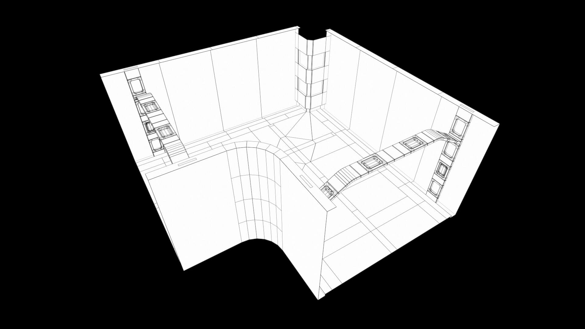 Low Poly Sci-Fi Modular Corridor V2 3D Model by Hend_Z
